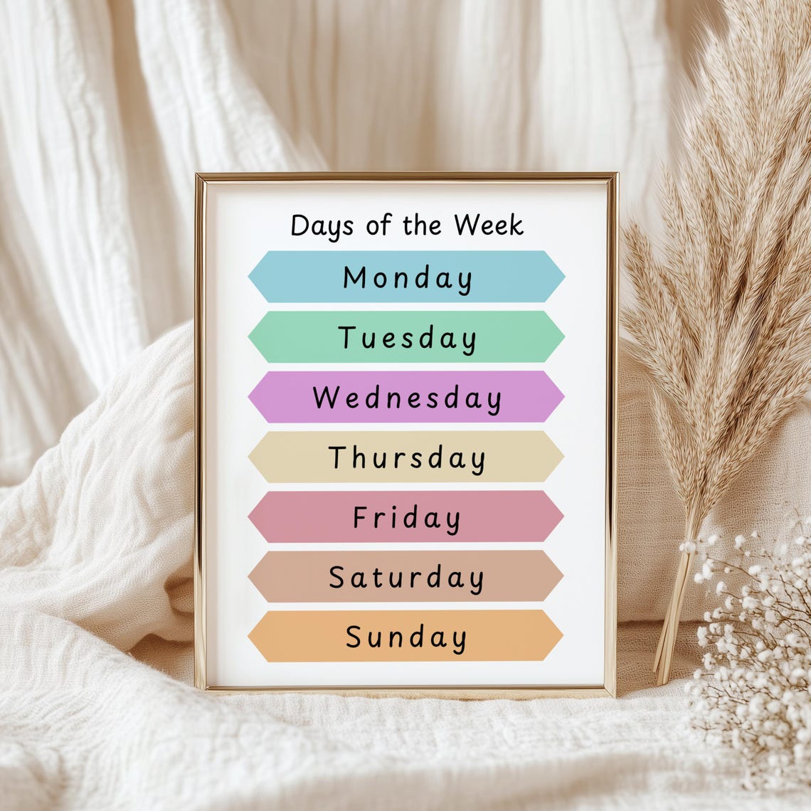 Days of the Week Educational Poster Template in English and Spanish ...