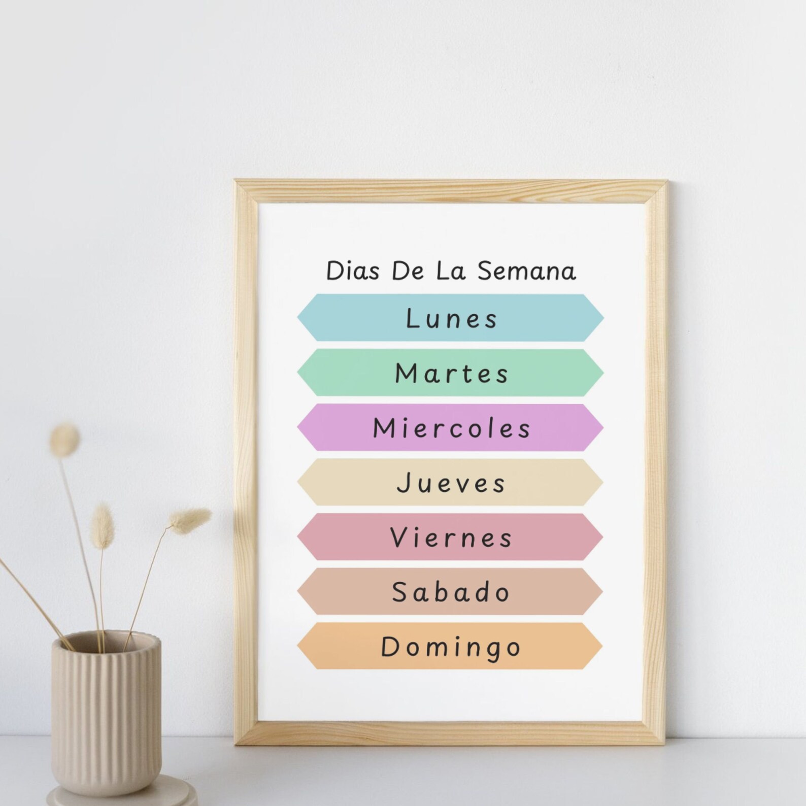 Days of the Week Educational Poster Template in English and Spanish ...