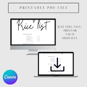 Business Price List Template, Modern Minimalist Price Sheet, Cosmetic ...