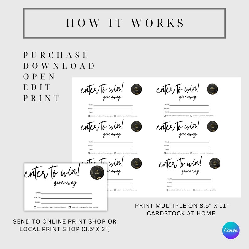 Printable Raffle Ticket Template, Giveaway Enter to Win Raffle Form ...