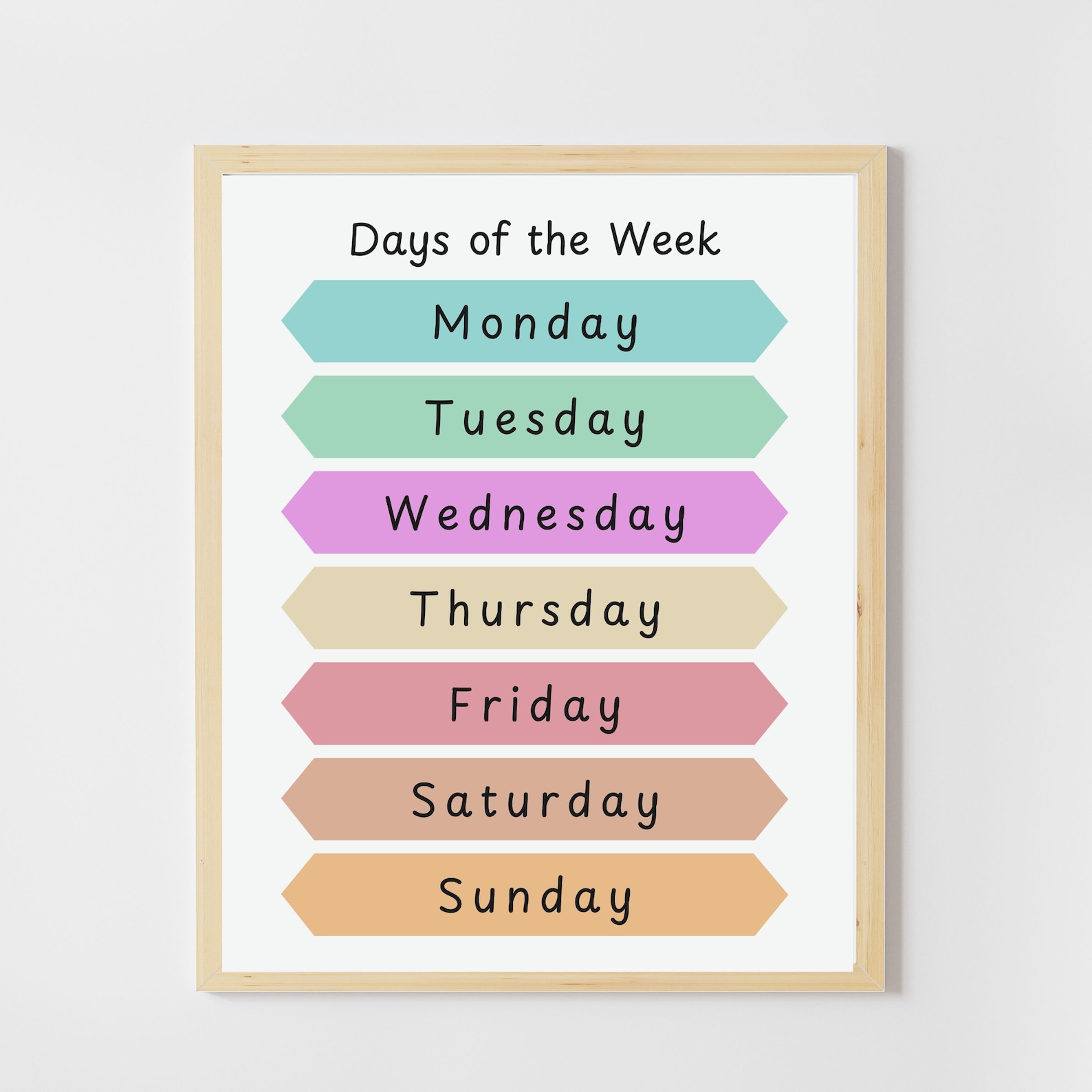 Days of the Week Educational Poster Template in English and Spanish ...