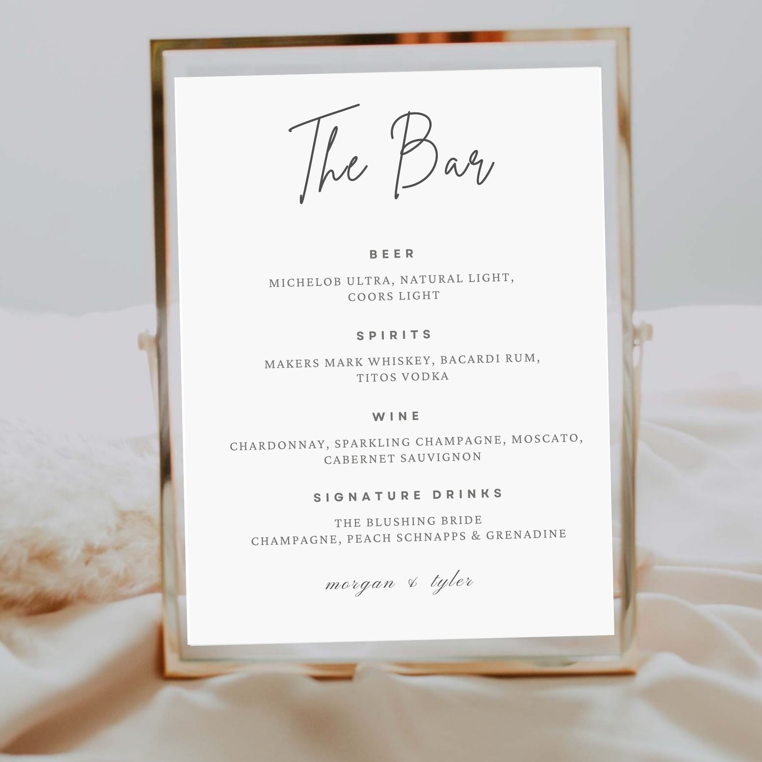 Wedding Drink Sign Template, Wedding Bar Sign Template, Printable Drink ...