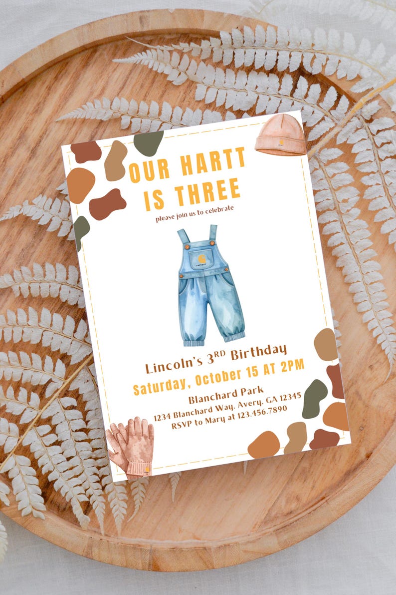 Our Hartt Birthday Invitation, Carhartt Birthday Invitation, Camouflage ...