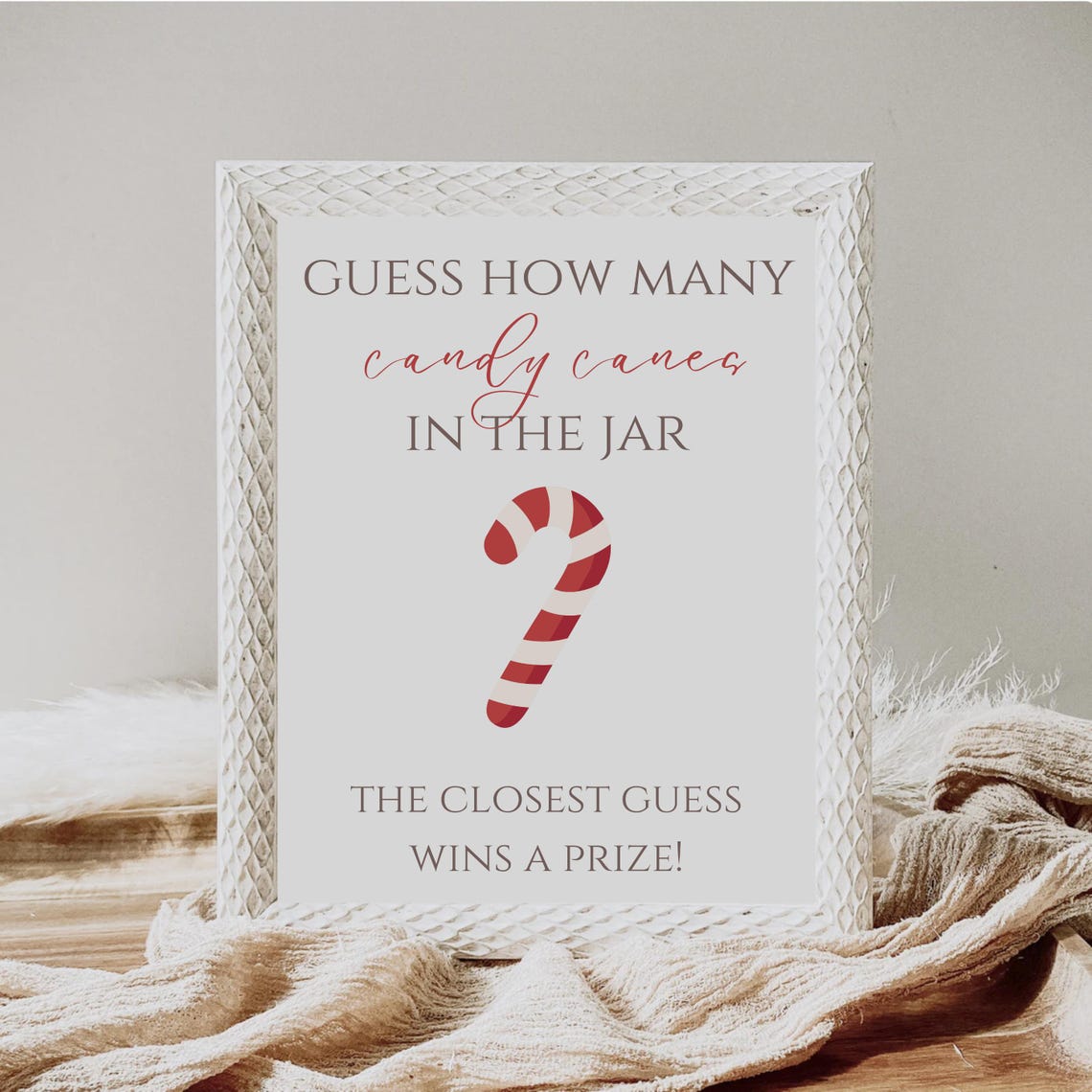 Editable Candy Cane Guessing Game Template, Printable Candy Cane Sign ...