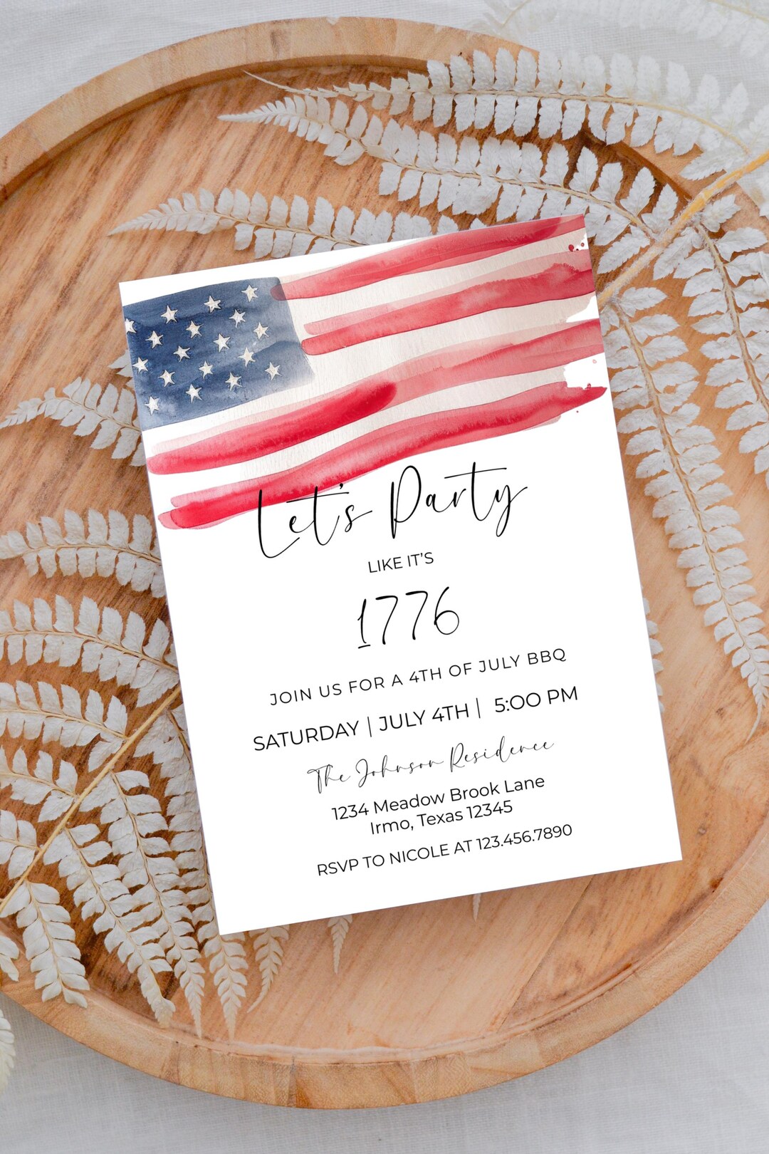 American Flag 4th of July BBQ Invitation Template (digital Download) - Etsy