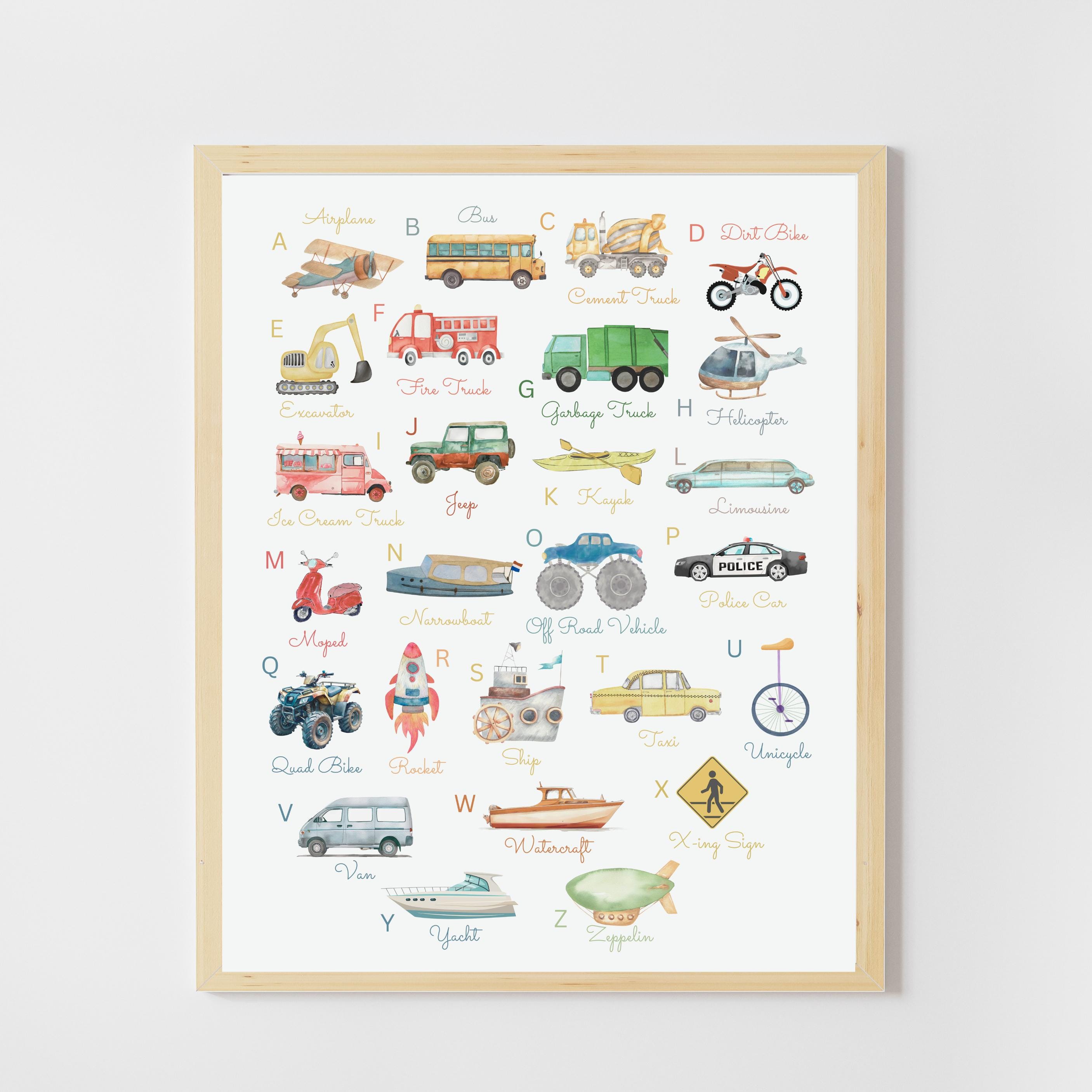 Transportation Alphabet Poster, Kids Room Wall Art (digital Download ...