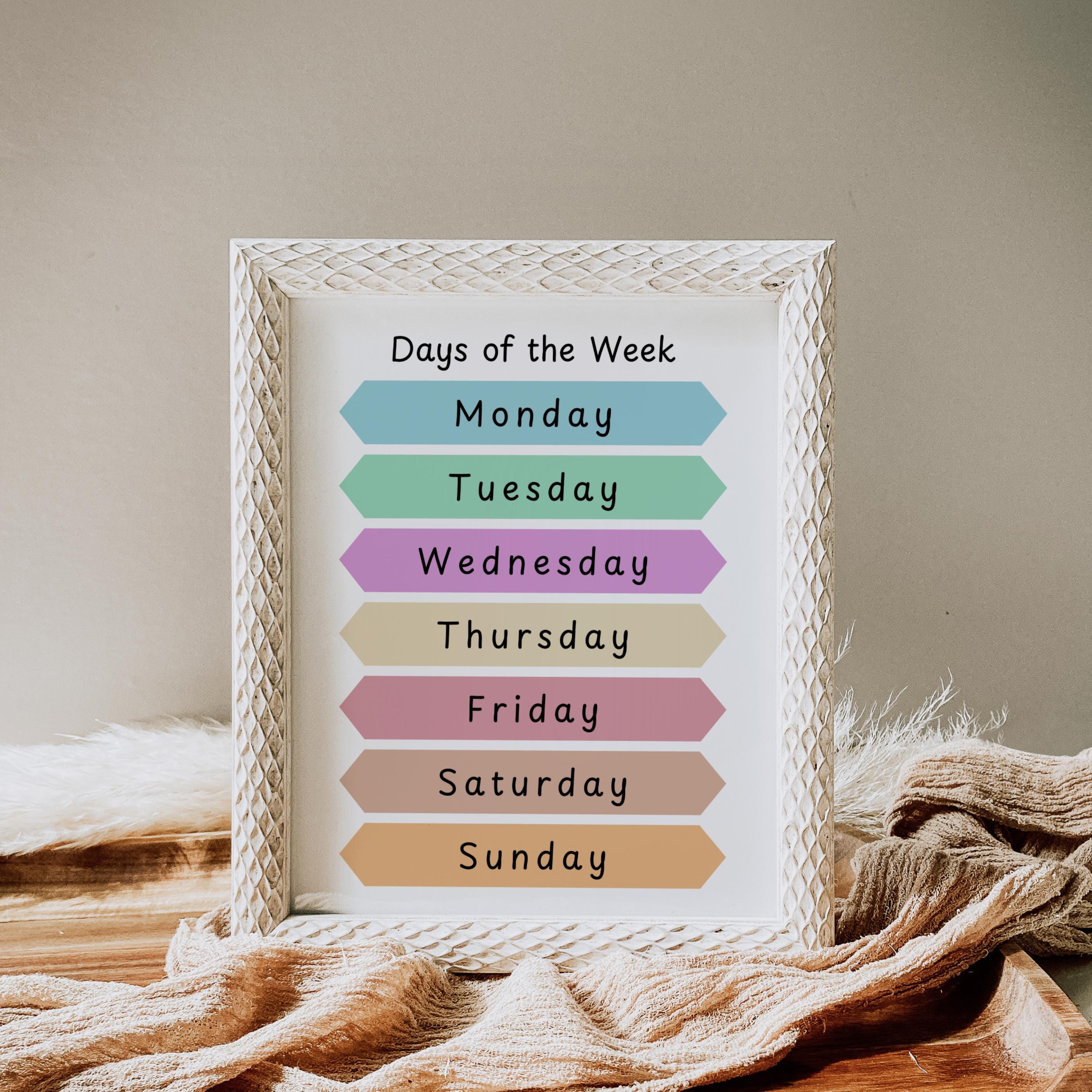Days of the Week Educational Poster Template in English and Spanish ...
