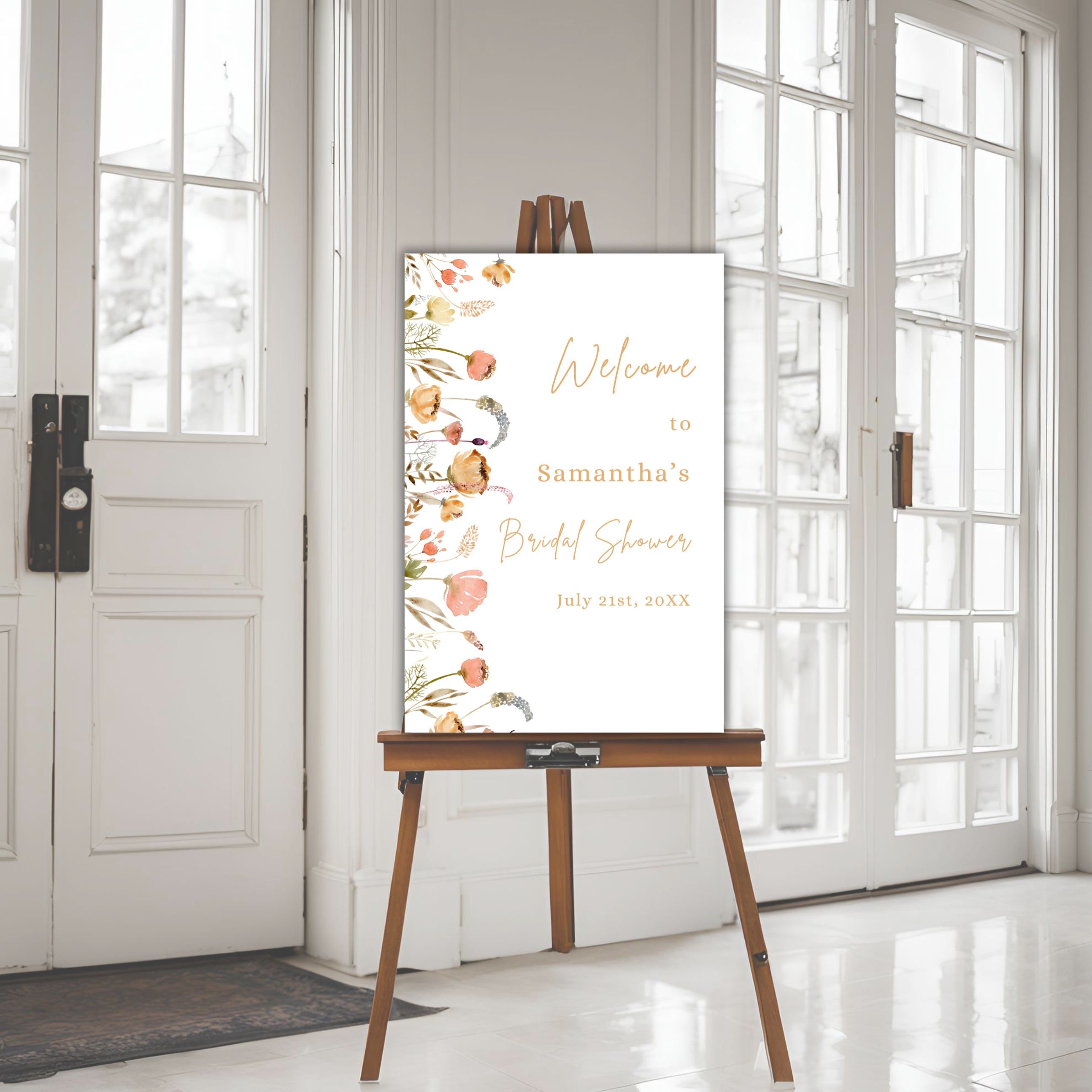 Boho Wildflower Welcome Sign, Wildflower Bridal Shower Welcome Sign ...