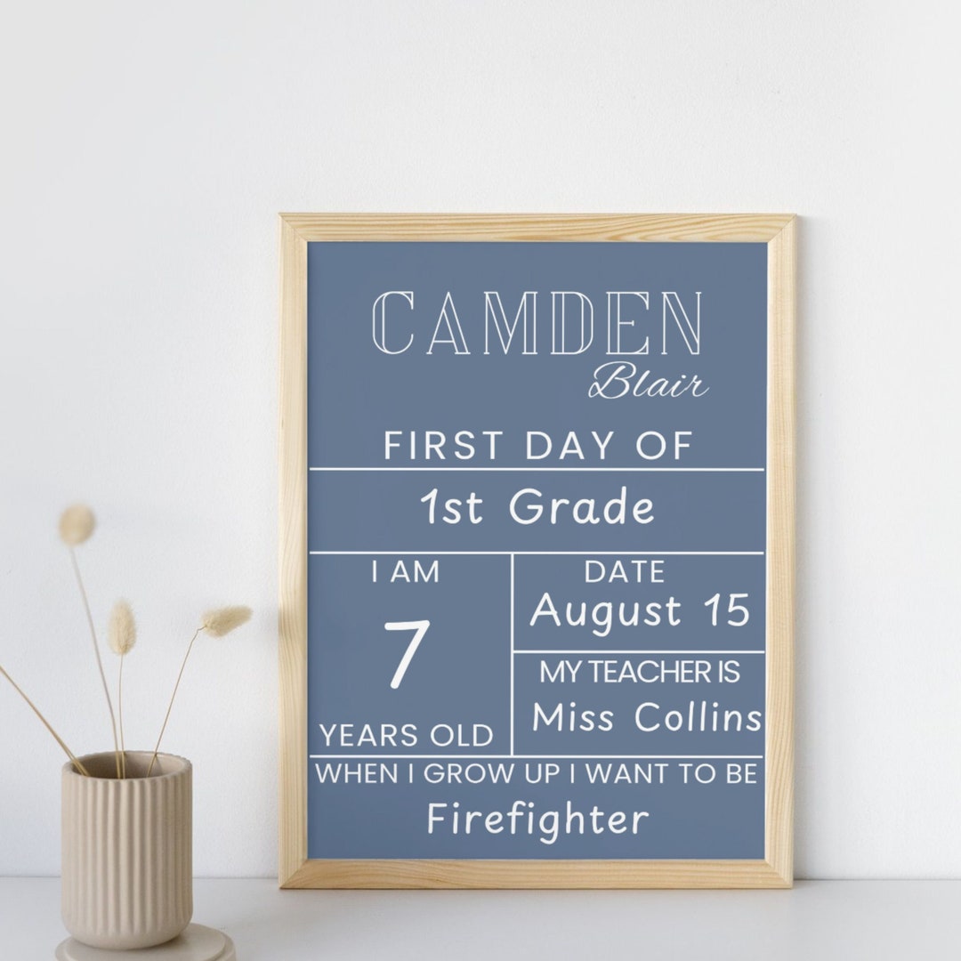 First Day of School Sign Template, School Photo Prop Digital Download ...