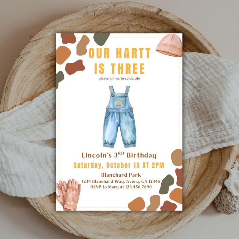 Our Hartt Birthday Invitation, Carhartt Birthday Invitation, Camouflage ...