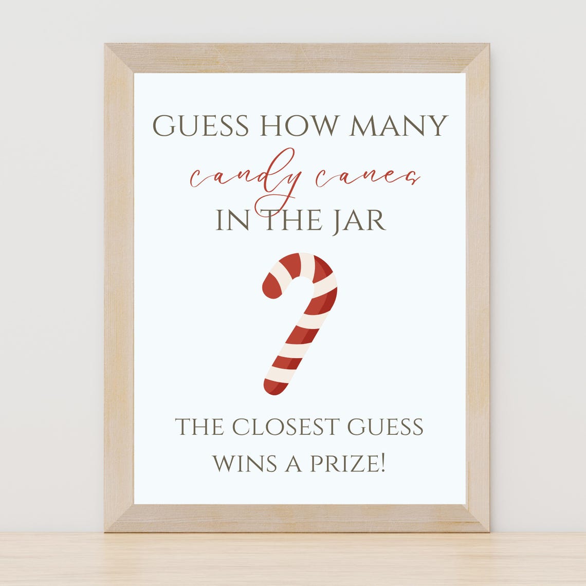 Editable Candy Cane Guessing Game Template, Printable Candy Cane Sign ...