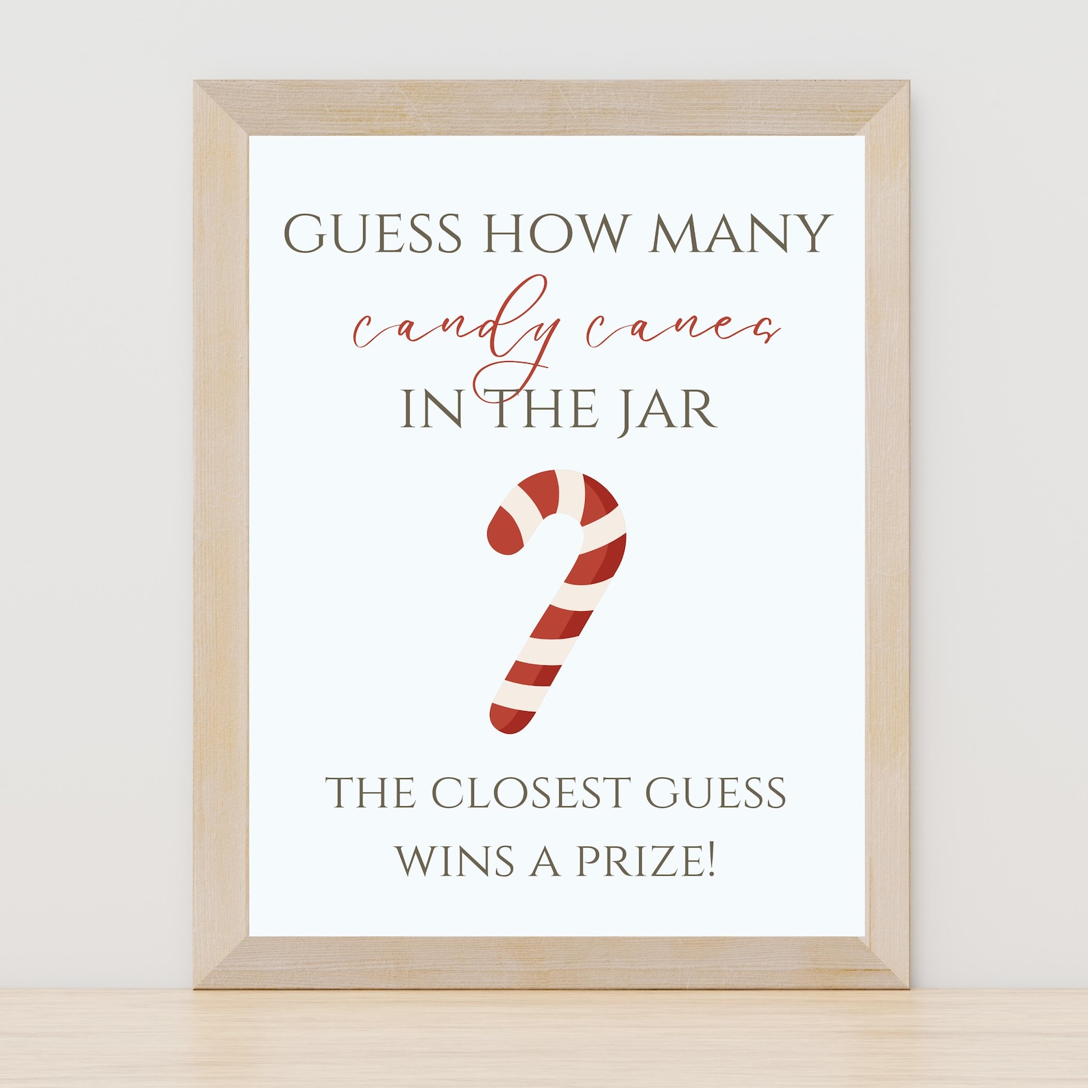 Editable Candy Cane Guessing Game Template, Printable Candy Cane Sign ...