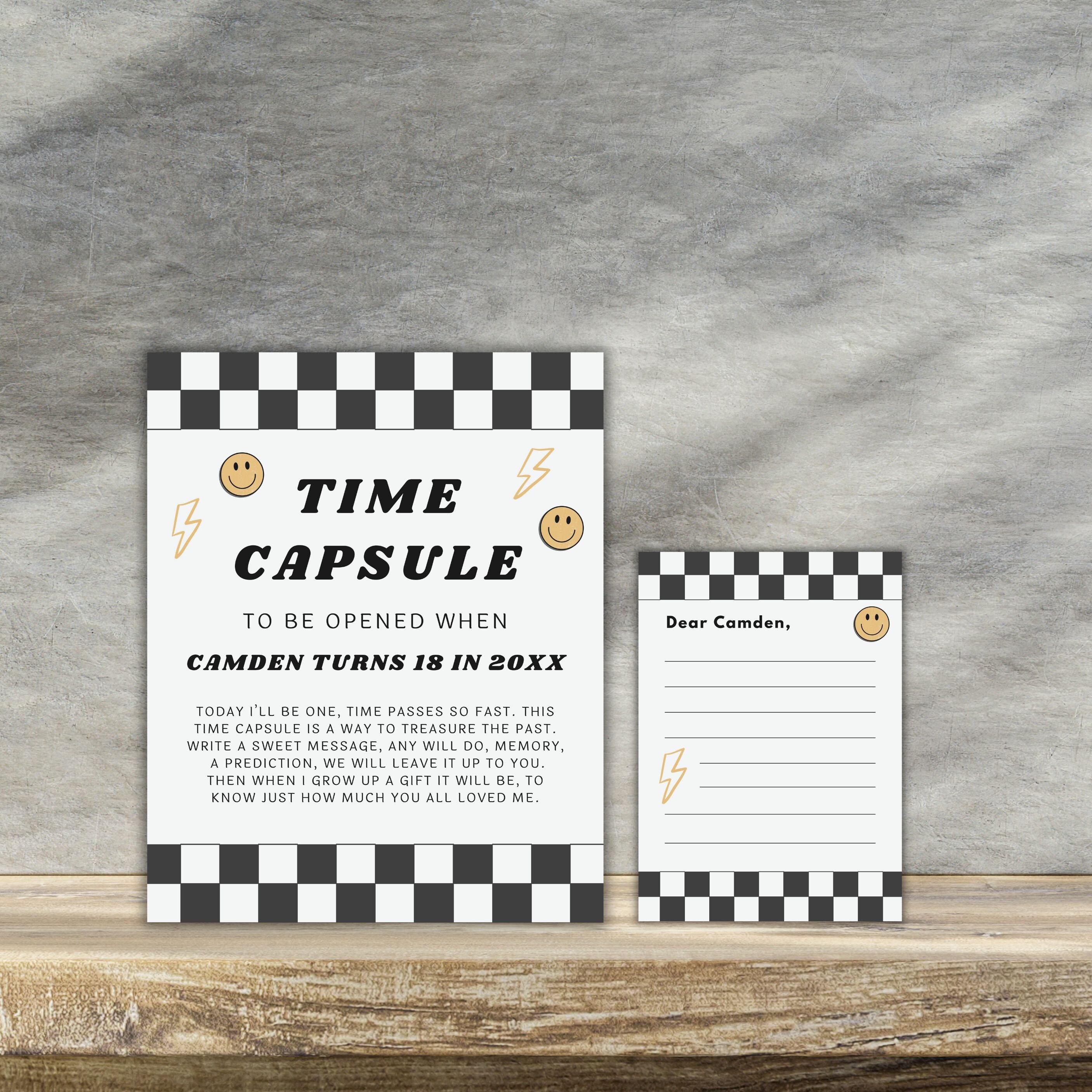 One Happy Dude Time Capsule Template, Smiley Face Birthday Party ...