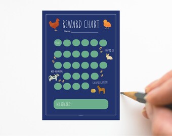 EDITABLE Farm Reward Chart, Chore Chart, Behavior Chart, Boy Farm ...