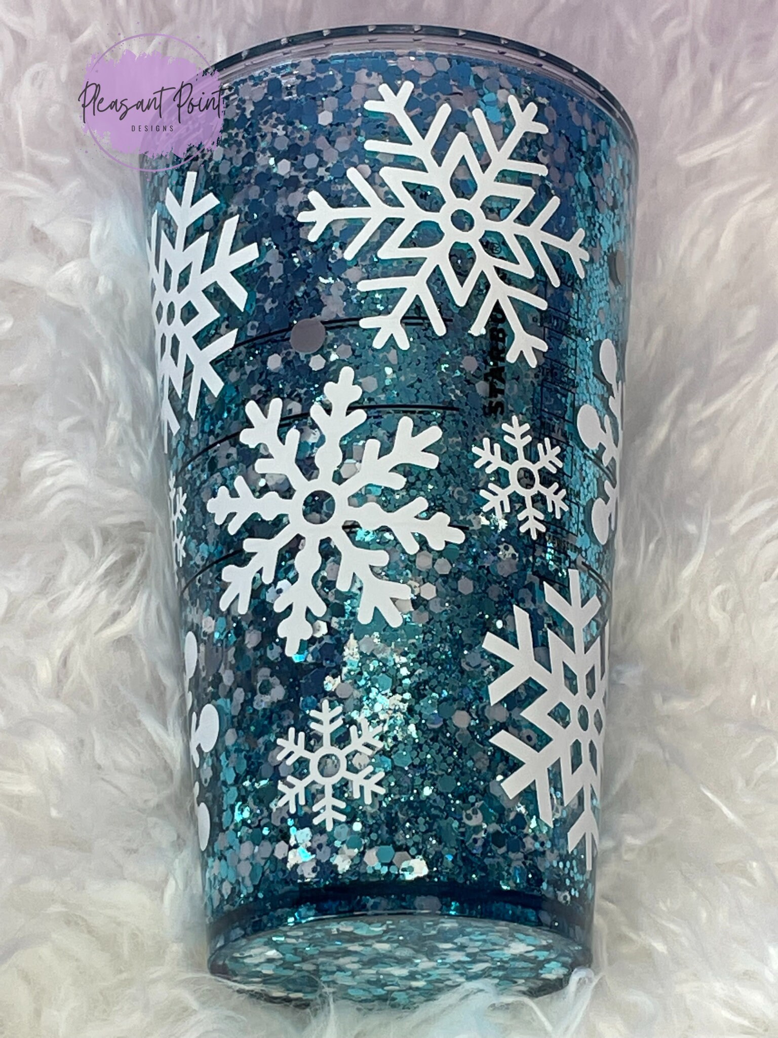 Snowflake Starbucks Snowglobe Tumbler//grande 16oz Cold Cup//wintertime ...