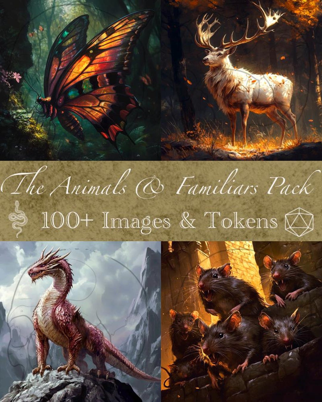 Dnd Animals & Familiars Image/token Pack 100 High Quality Images in ...
