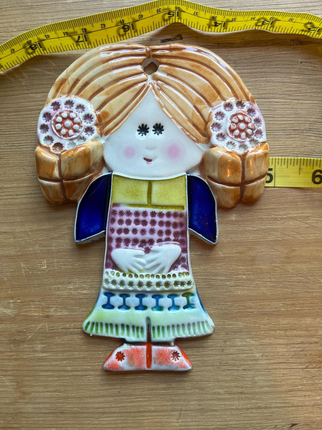 Vintage Gensini Ceramiche Italy Art Pottery Plaque Wall Hanging Girl - Etsy