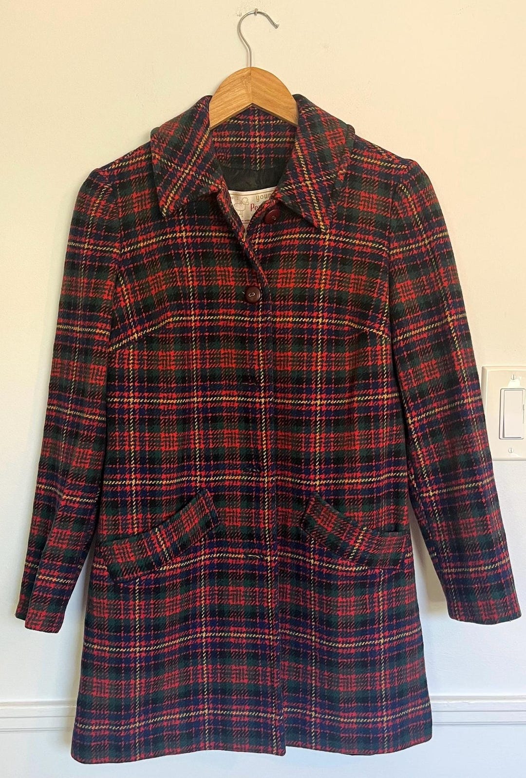 Vintage Young Pendleton Plaid Wool Coat - Etsy