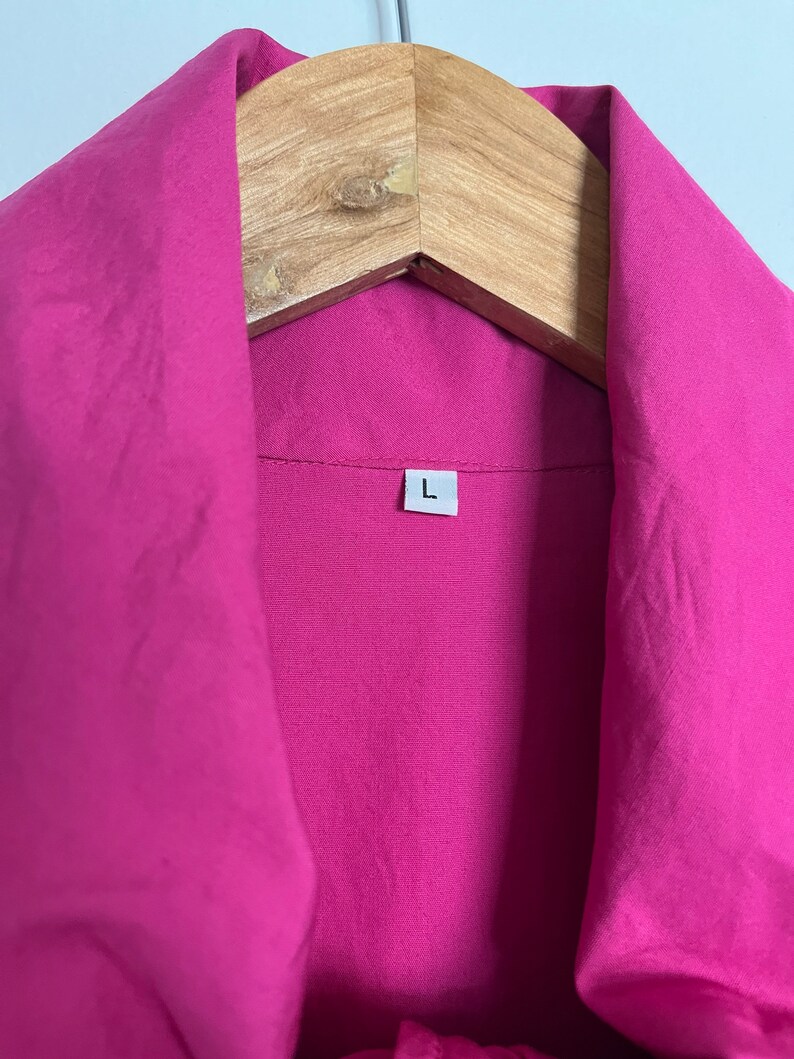 Hot Pink 80’s High Neck Dress - Etsy