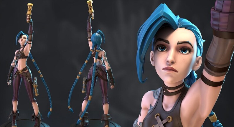 Jinx From League of Legends STL Files Pack 3 Different Model, 3D Stl ...