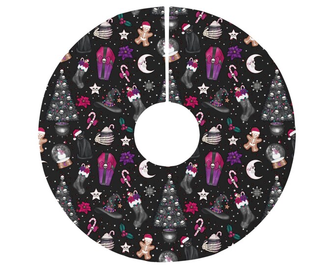 Creepy Skull Christmas Tree Topper W/ Handmade Santa Hat-holiday Horror ...