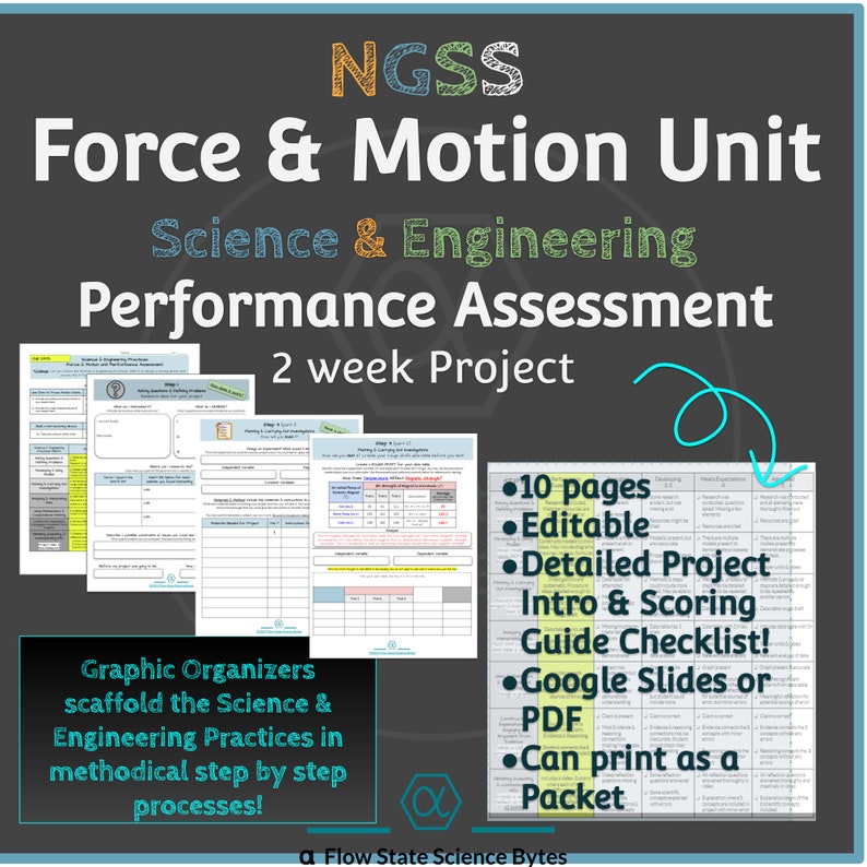 Force & Motion Unit Performance Assessment Project With Detailed ...