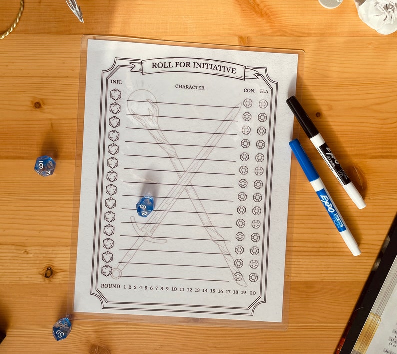 Simple Initiative Sheet DM Helper - Etsy