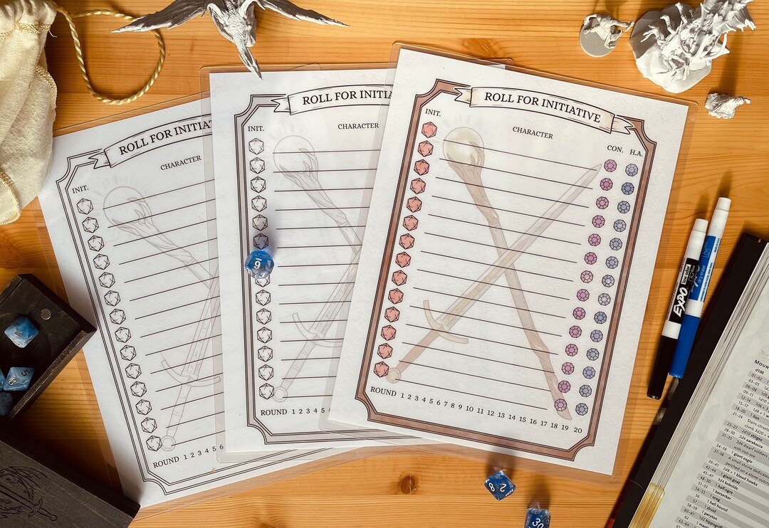 Simple Initiative Sheet - DM Helper - Etsy