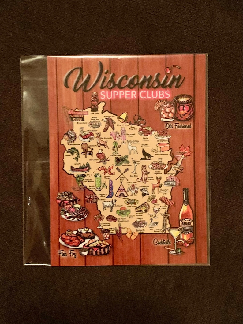 Magnet Wisconsin Supper Club Map - Etsy