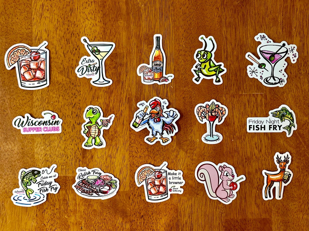 Wisconsin Supper Club & Cocktail STICKERS - Etsy