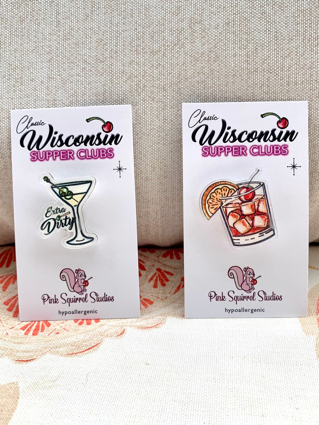 Wisconsin Supper Club - Acrylic Pins - Etsy