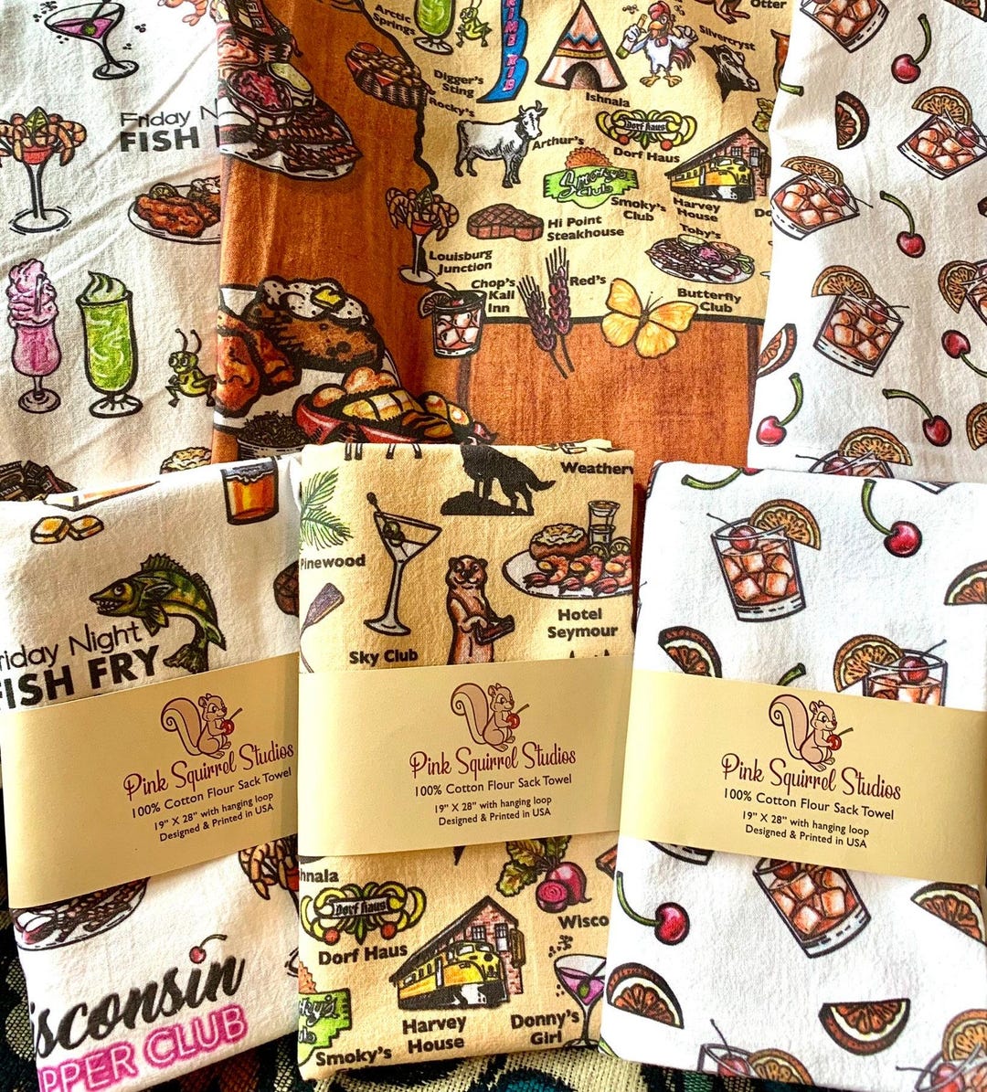 Wisconsin Supper Club Towel - Bar/flour Sack Towels - Etsy