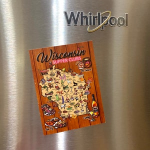 Magnet - Wisconsin Supper Club Map - Etsy
