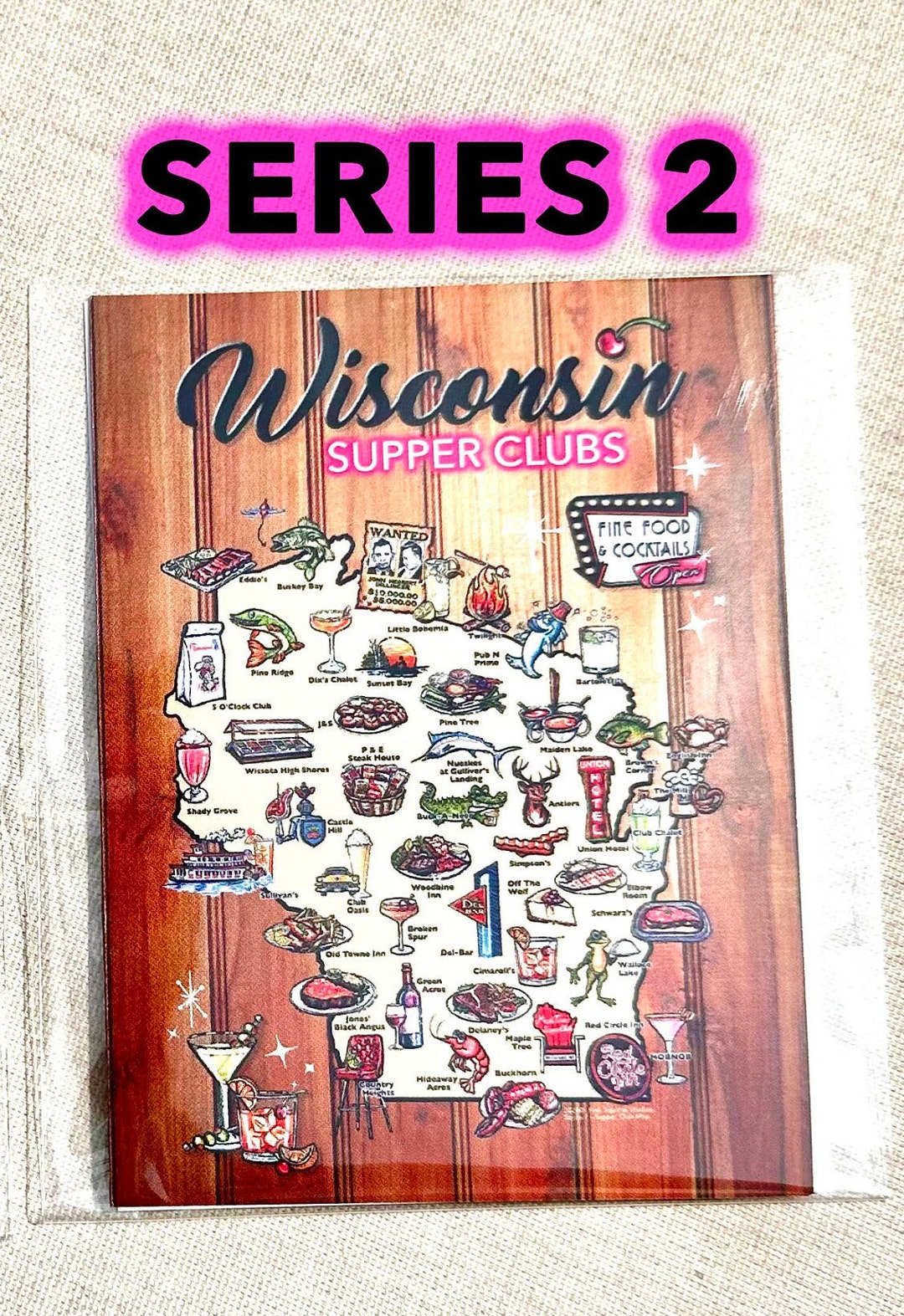 Magnet - Wisconsin Supper Club Map - Etsy