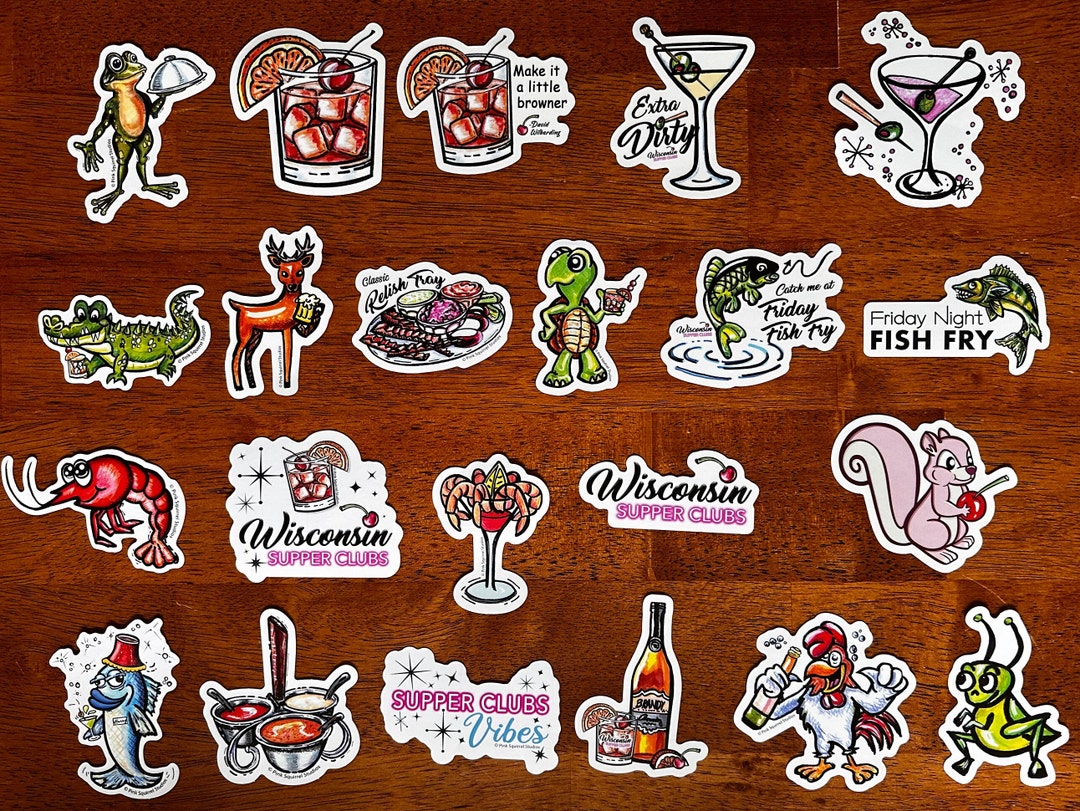 Wisconsin Supper Club & Cocktail STICKERS - Etsy