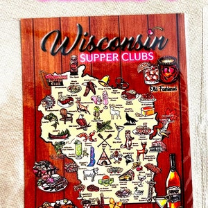 Magnet - Wisconsin Supper Club Map - Etsy
