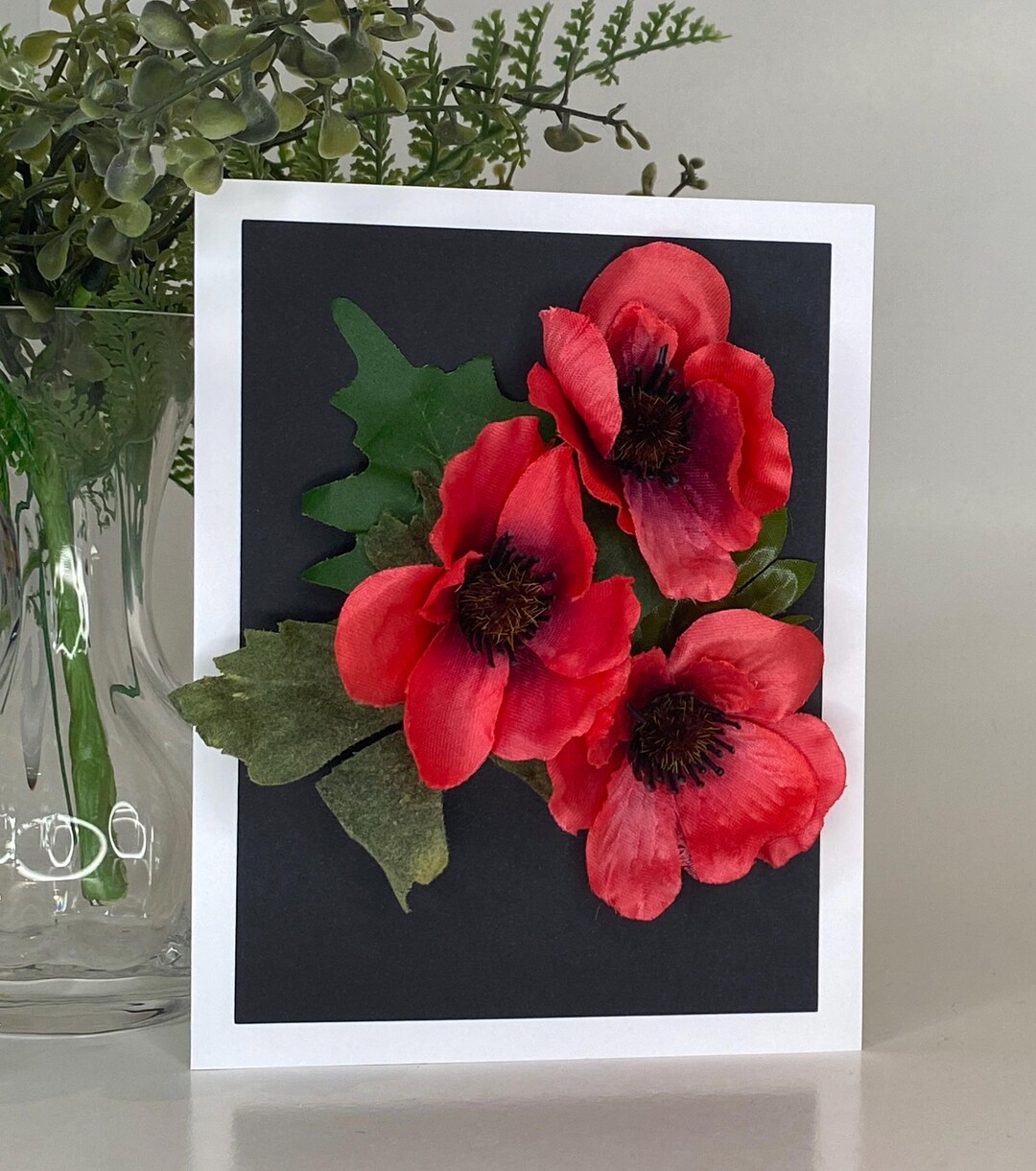 August Birthday Flower Poppies Who Knew Greeting Card. Blank Inside ...