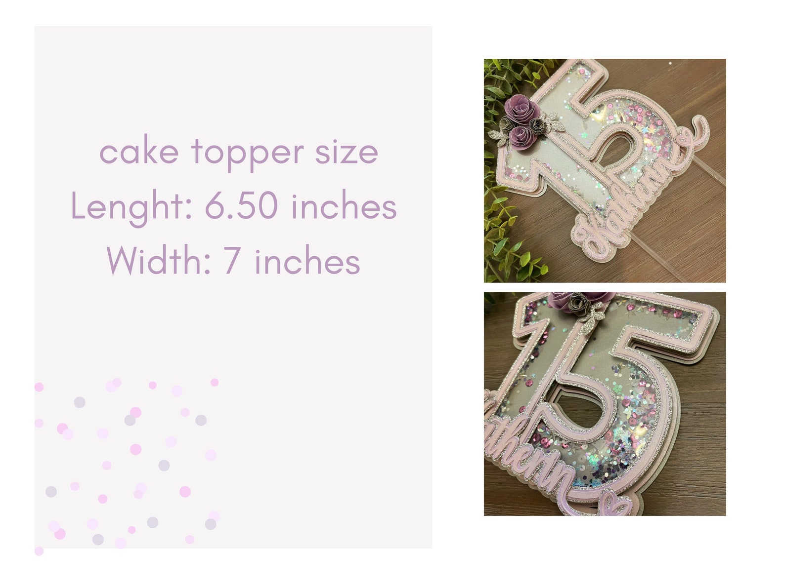 Personalized 15th Birthday Cake Topper Shaker - Etsy