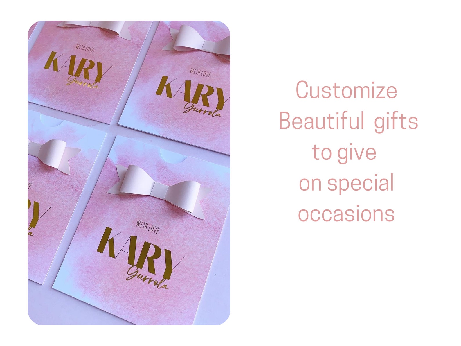 Customized Gold Foil Gift Card Holders/ Money Holders Set of | Etsy