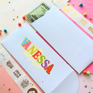 Personalized Foil Money Holder, Gift Envelope Set of 10 - Etsy
