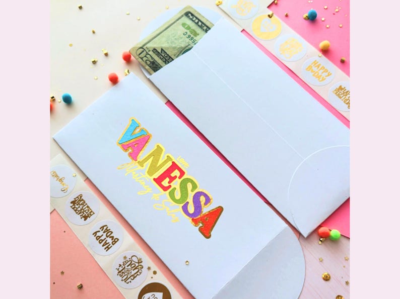 Personalized Foil Money Holder, Gift Envelope Set of 10 - Etsy