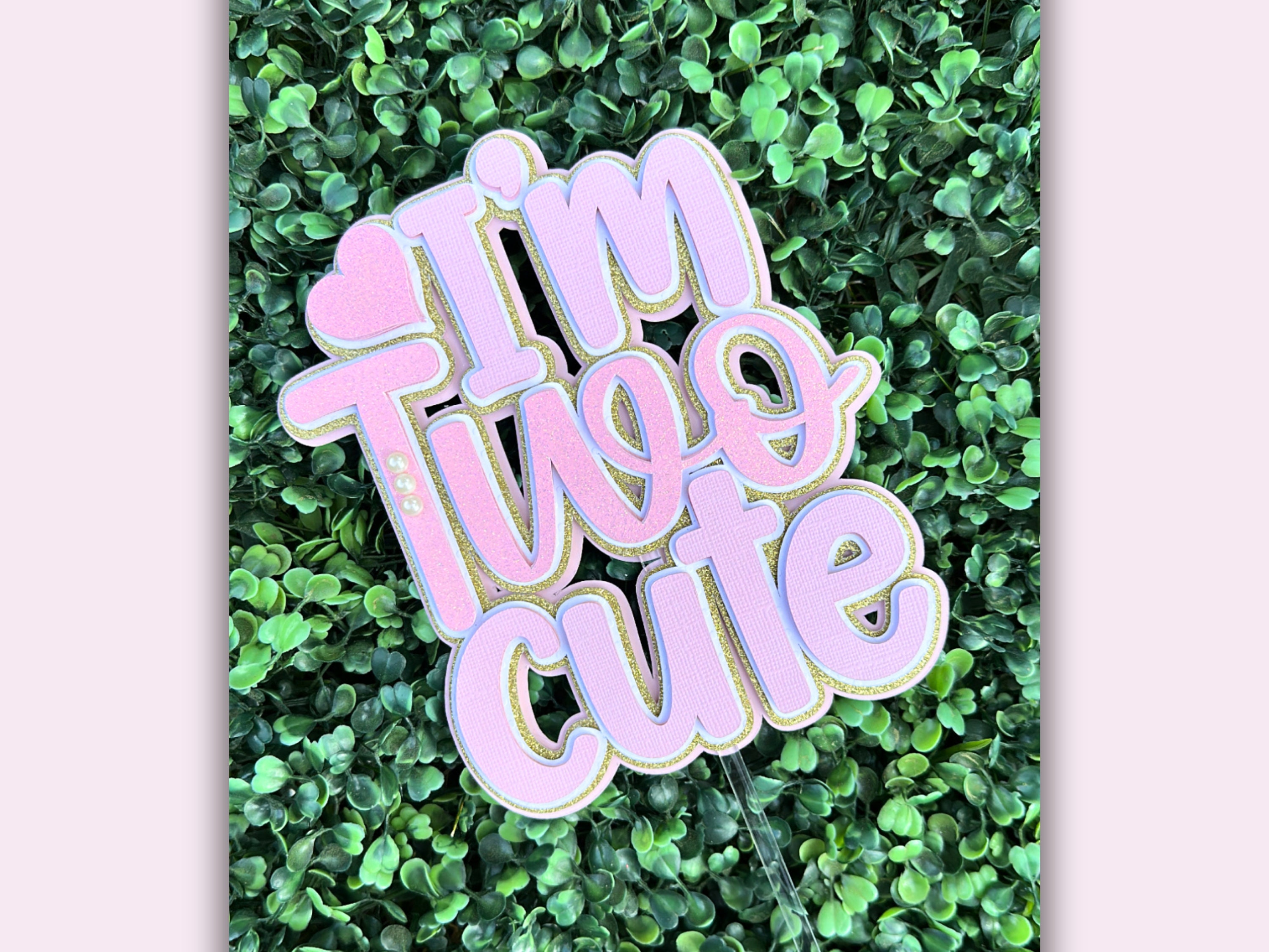 I'm Two Cute Cake Topper/two Cute Birthday Party/2nd - Etsy