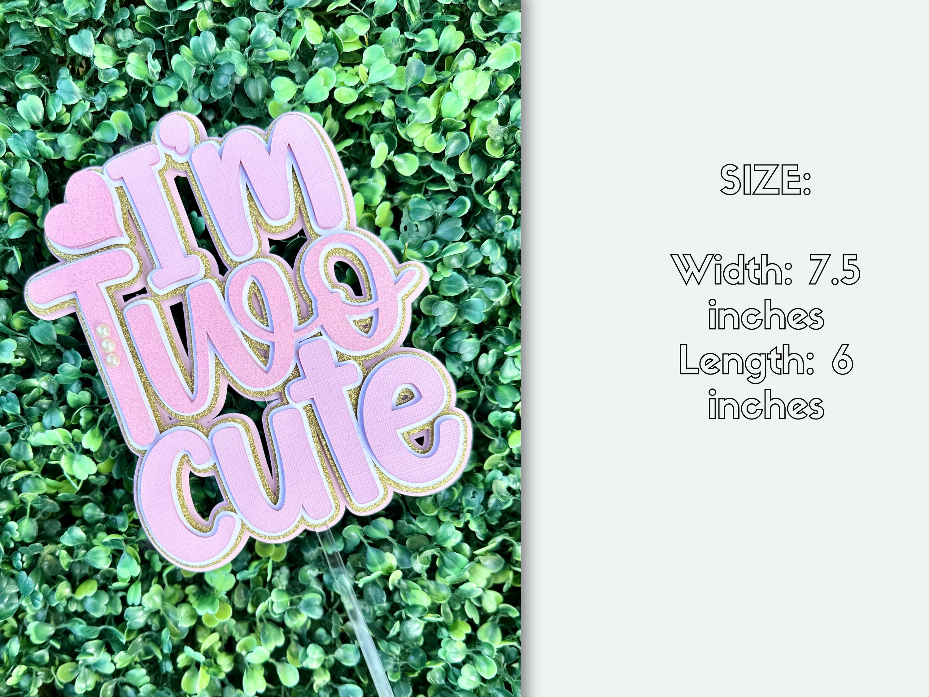 I'm Two Cute Cake Topper/two Cute Birthday Party/2nd - Etsy