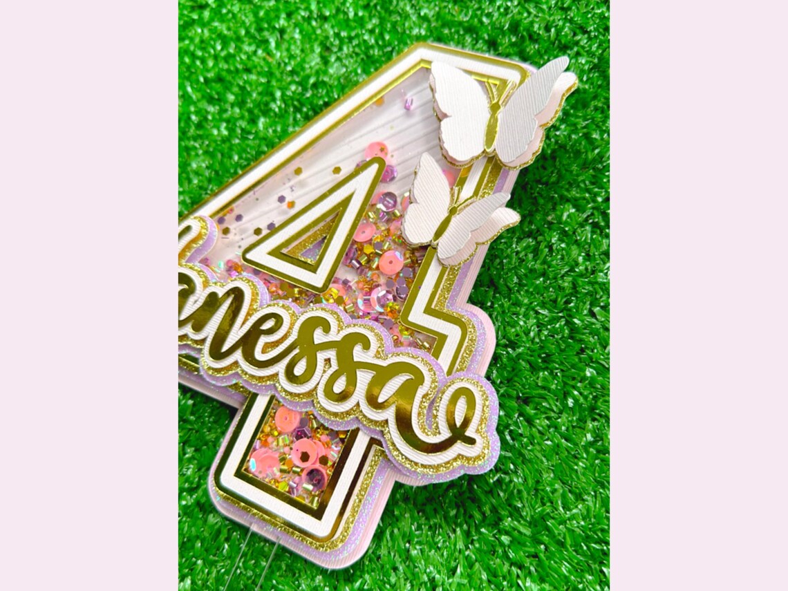 4th Birthday Shaker Cake Topper, Age Number Birthday Cake Topper ...