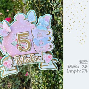 Watercolor Tea Party Cake Topper/ Butterfly Tea Party Cake Topper ...