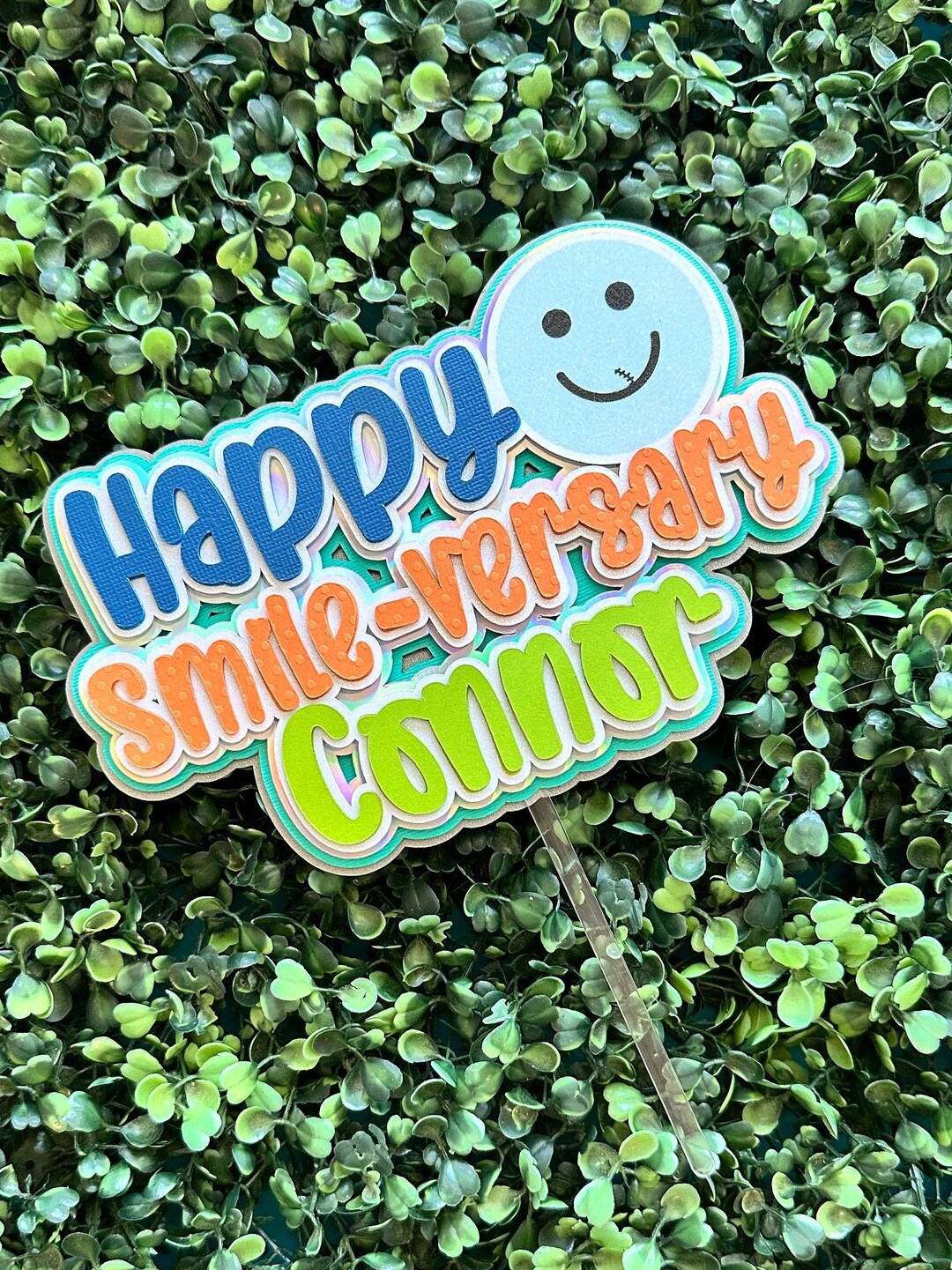 Happy Smile-versary Cake Topper - Etsy
