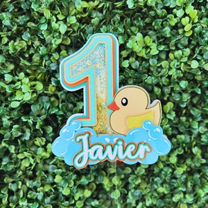 Rubber Duck Shaker Cake Topper,1st Birthday Cake Topper,rubber Ducky ...