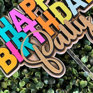 Custom Birthday Cake Topper/personalized Name Cake Topper/happy ...