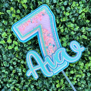 Personalized Birthday Cake Topper Shaker - Age Number - Etsy