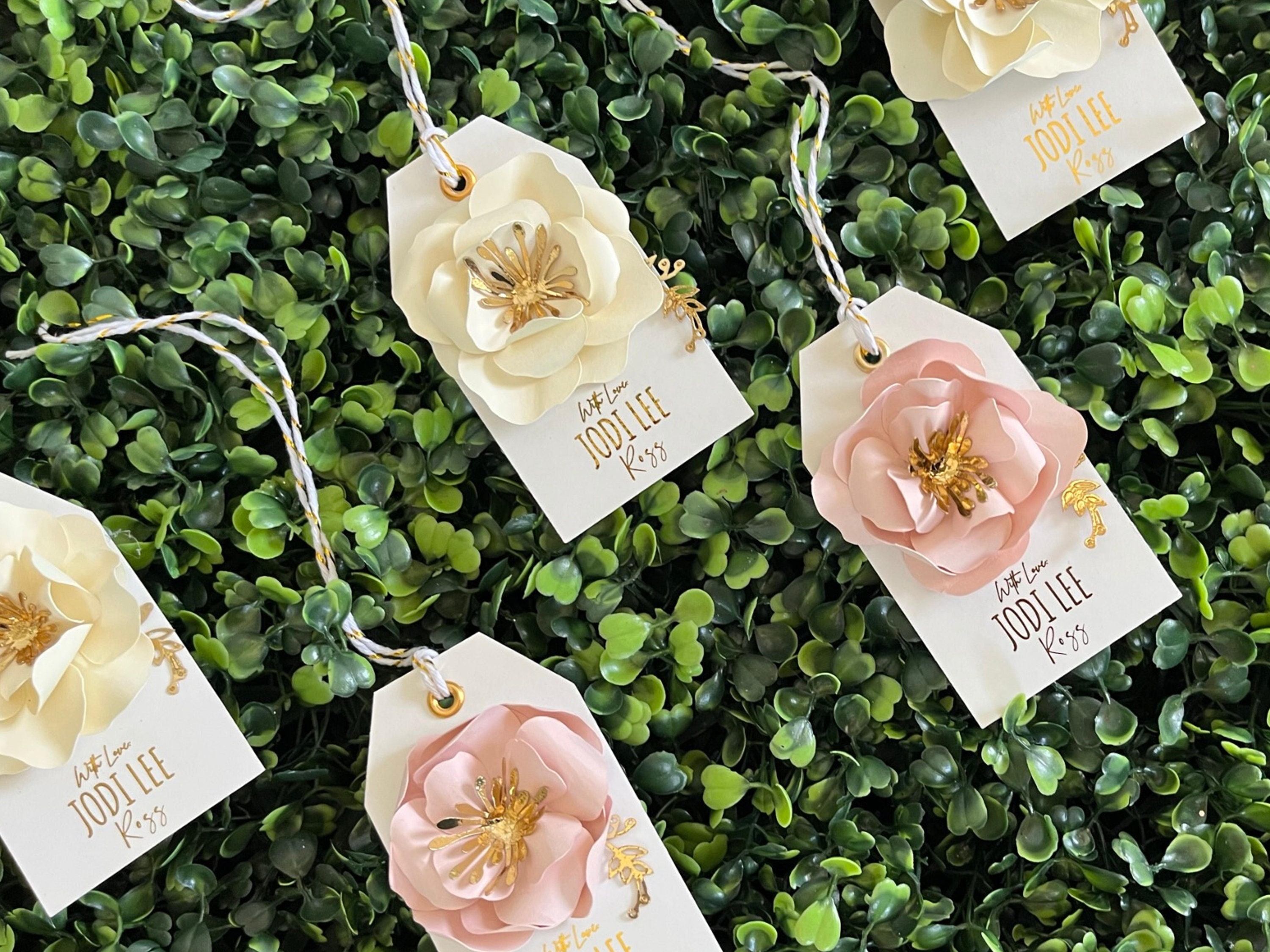 Foil Gift Tags/ Beautiful 3d Flowers Tags Set of 12 - Etsy